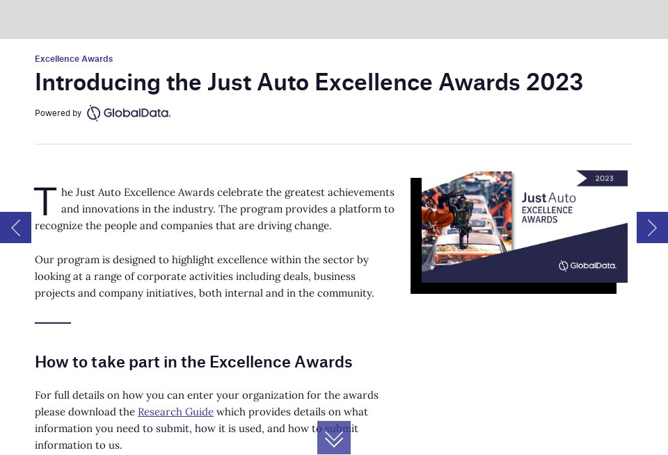 Excellence Awards - Just Auto magazine | Issue 19 | September 2023